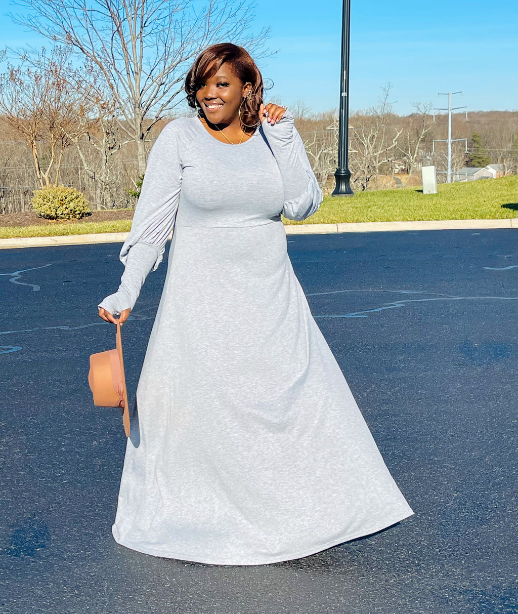 Steady As She Goes Maxi Dress | Grey – Veorah B.